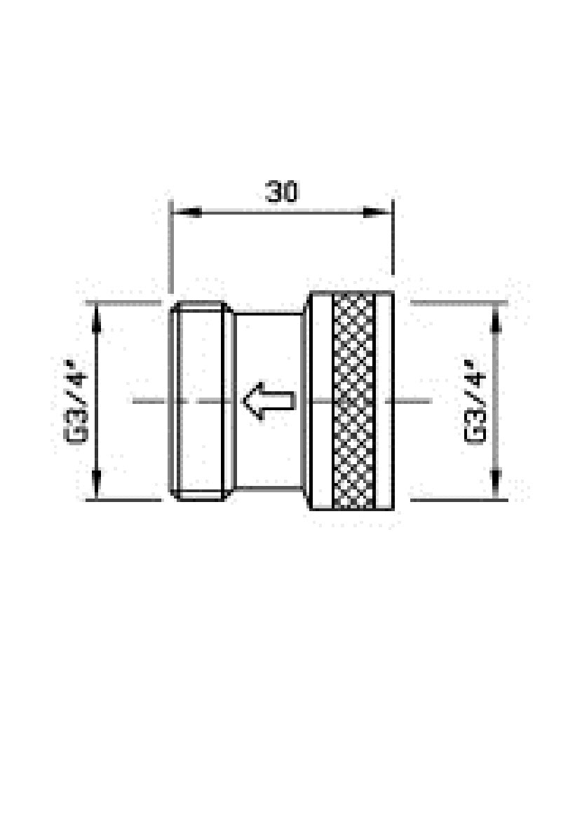 Echtermann Non-return valve 3/4 (for between wall tap and S-coupling)