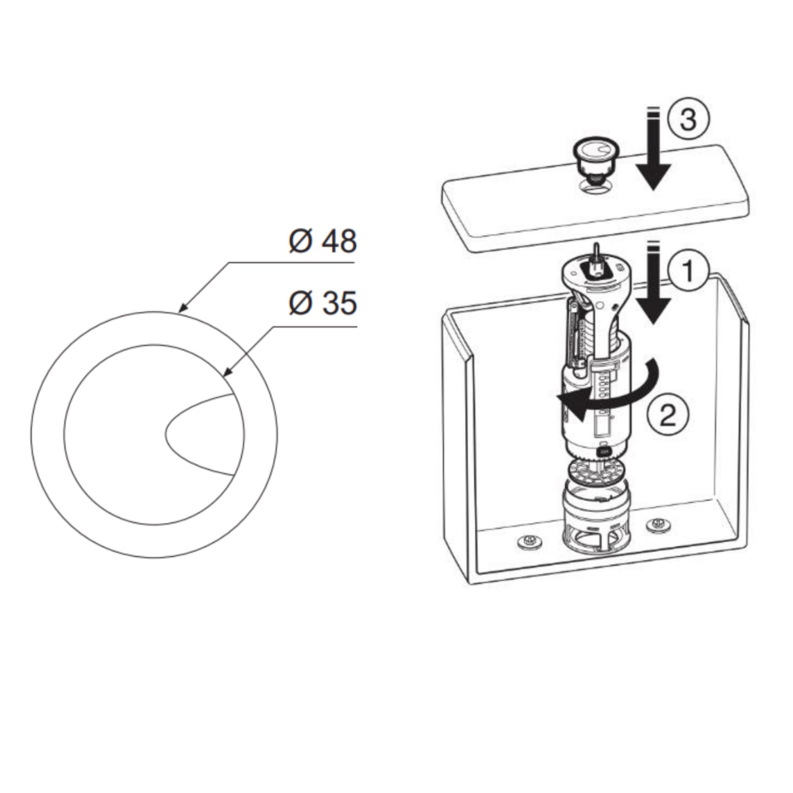 SANIT / ABU Cable-operated bottom valve for INEO PLUS