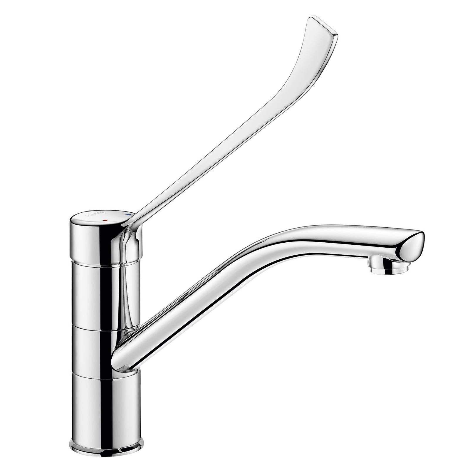 Delabie Mechanical flushing mixer, swivel, H.155 L.230, hygiene lever ...