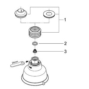 Grohe Spare Parts Relexa Rustic Head Shower Five 27124000 ...