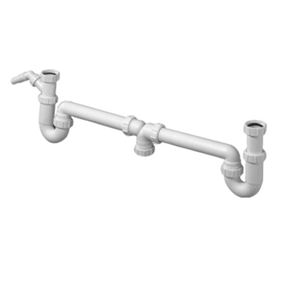 McALPINE duplex siphon combination, height-adjustable, Komo approved ...