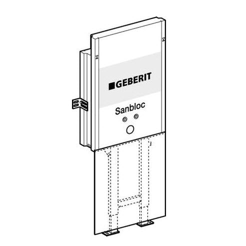 Geberit Sanbloc wastafel-element H110 met vloersteunen voor 1-gatsmeng