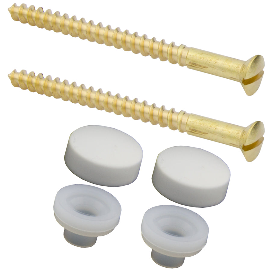 Fisher set of 2 brass pot screws 6x70mm with white cap ...