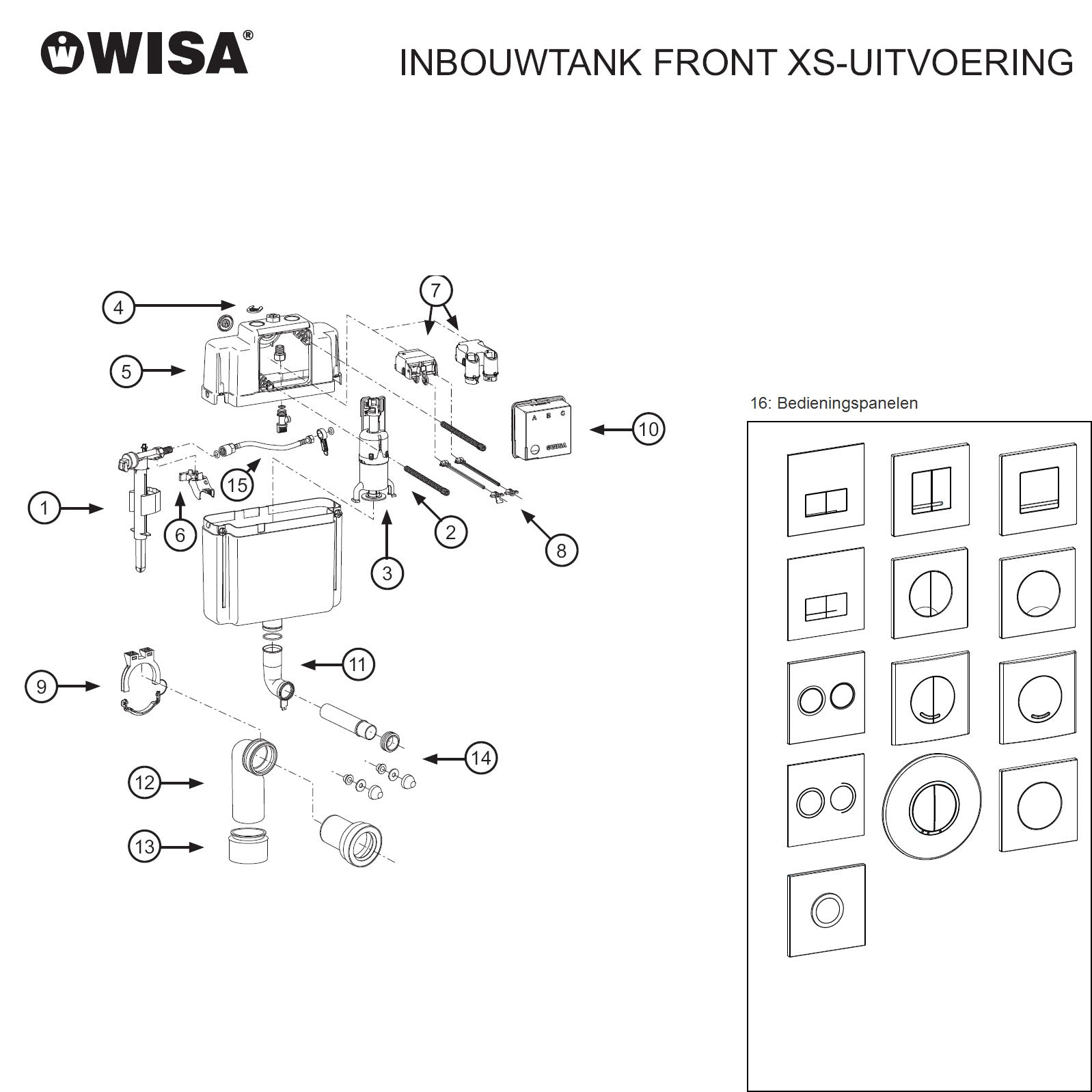 Wisa Onderdelen Inbouwtank Front Xs-Uitvoering / Schwab 380